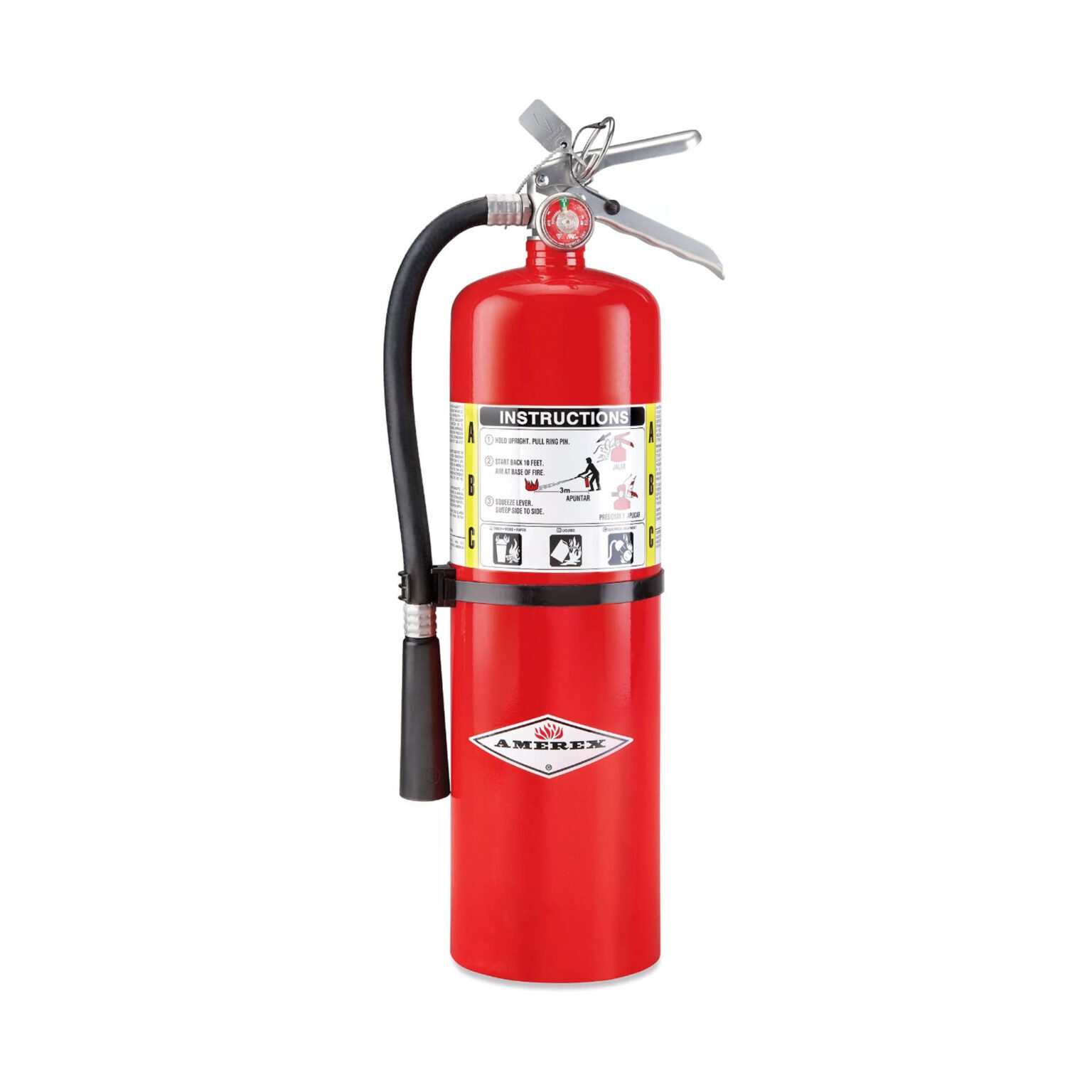 Rechargeable Fire Extinguisher - Class ABC, 10 lb - Prudential Alarm ...